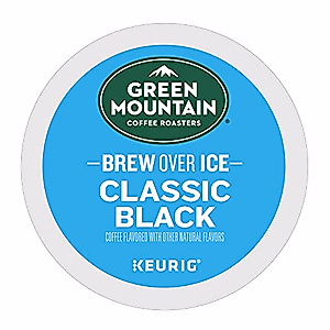 Green Mountain Coffee Roasters Brew Over Ice Classic Black, Single Serve Keurig K-Cup Pods, Medium Roast Iced Coffee, 12 Count