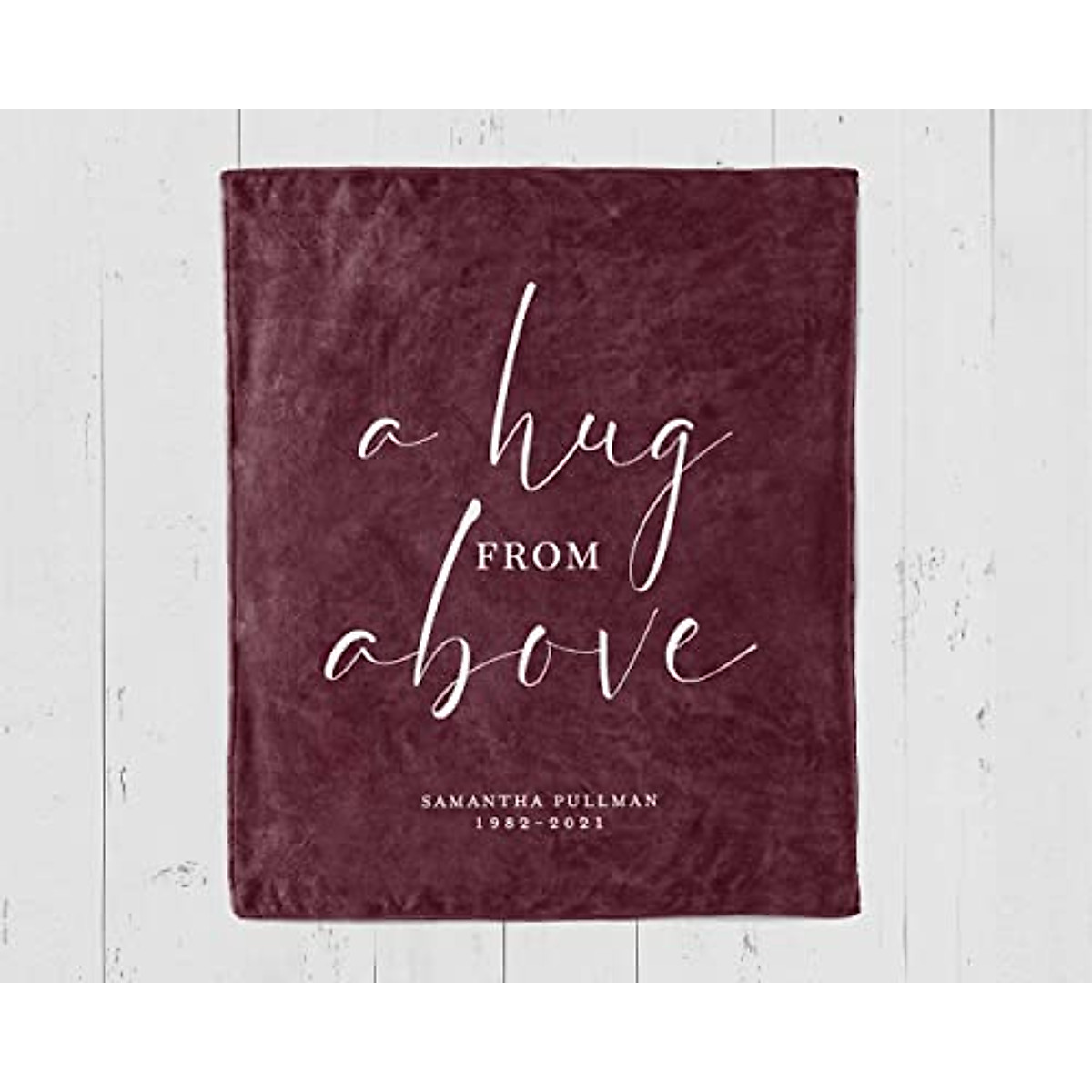 Mini Chic Personalized A Hug from Above Blanket, Husband in Heaven Sympathy Blankets and Throws, Gift for Widow from Husband, Bereavement Gifts Loss of Husband