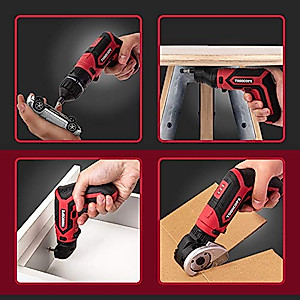TODOCOPE 4 in 1 Electric Screwdriver Cordless, 4V MAX 1500mAh Li-ion Cordless Screwdriver Rechargeable, with 4 Multi-function Attachment and Charger