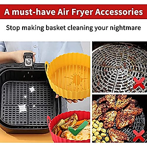 2 Pcs Air Fryer Silicone Liners 8.5 inch, Reusable Air Fryer Liners, Food grade material, High Temperature Resistance, Silicone Air Fryer liners are Suitable for Air Fryers, Ovens, Microwave Ovens