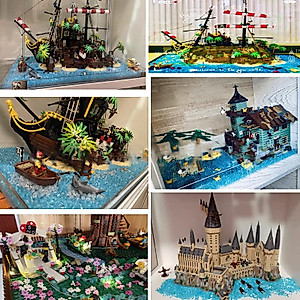 HGKJ 1000 Pieces Round Blue Transparent Building Blocks Plates 1x1 Accessories