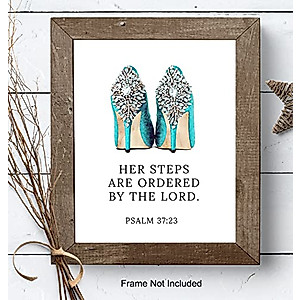 Glam Christian Gifts for Women - Religious Wall Decor - Bible Verses Wall Decor- Holy Scriptures Wall Art - Spiritual Gifts- Inspirational Quotes - Light Blue - Catholic Gifts Women - God Wall Decor