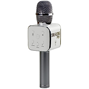 Sing-along PRO Bluetooth Microphone - Wireless Karaoke Microphone with Bluetooth for Kids and Adults - Portable Microphone for Home Karaoke - Sing-Along Mic with Stereo Audio - Black (Black)