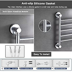 Swing Out 5-Arms Towel Holder Thicken Towel Racks for Bathroom Kitchen, Bath Towel Bar Swivel Hanger Wall Mounted Drying Rack, Rustproof Solid Aluminium Towel Hanger Space Saving Storage Or