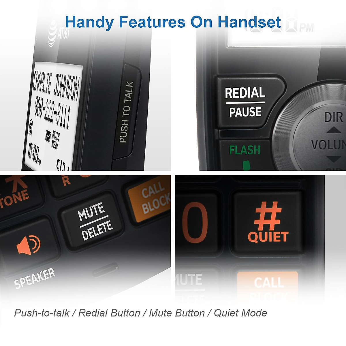 AT&T CL82267 DECT 6.0 2-Handset Cordless Phone for Home with Answering Machine, Call Blocking, Caller ID Announcer, Intercom and Long Range, Black & Wood Grain Finish