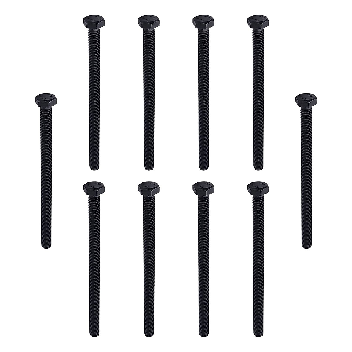 Aicosineg M8 x 120mm Carbon Steel Grade 8.8 External Hex Head Screw Bolts Metric Thread Hexagon Bolts Fastener for Hardware Furniture Machinery Black 10pcs