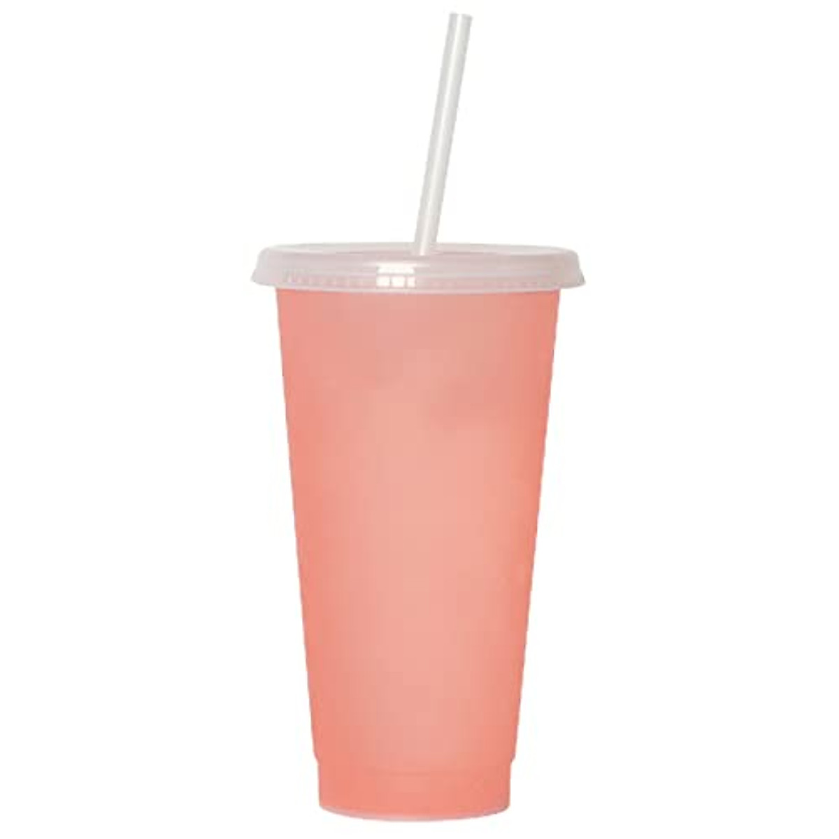 701-800ml Plastic Cup Single-layer Reusable Food Grade High Capacity with Cover Drink Water Multicolor PP Temperature Sensitive
