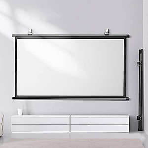 LISSY 60"/72" Projector Screen Manual Pull Down Projection Screen HD Wall-Mounted Movie Screen Home Theater Projector Screen Wrinkle-Free (Size : 60inch-4:3)