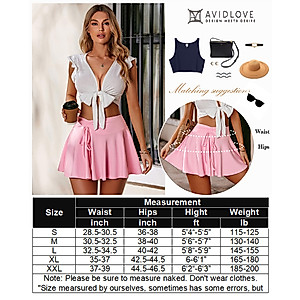Avidlove Women's Skirt Pleated High Waist Ruffle Short Mini Skirts Summer Skirt for Women(Pink,XXL)