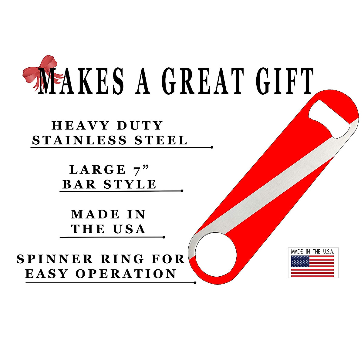 Diver Down Flag Speed Bottle Opener Heavy Duty Gift Scuba Diving