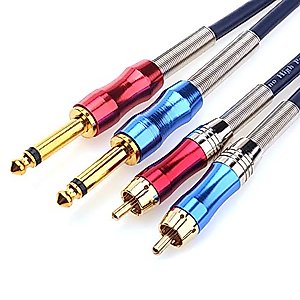 Disino Dual 1/4 inch TS to Dual RCA Stereo Audio Interconnect Cable Patch Cable Cords -3.3 ft