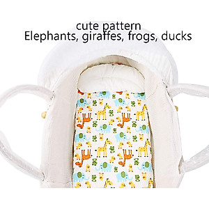 100% Jersey Cotton Bassinet Sheet Set 4 Pack(2 Waterproof Bassinet Sheet and 2 Bassinet Sheet)