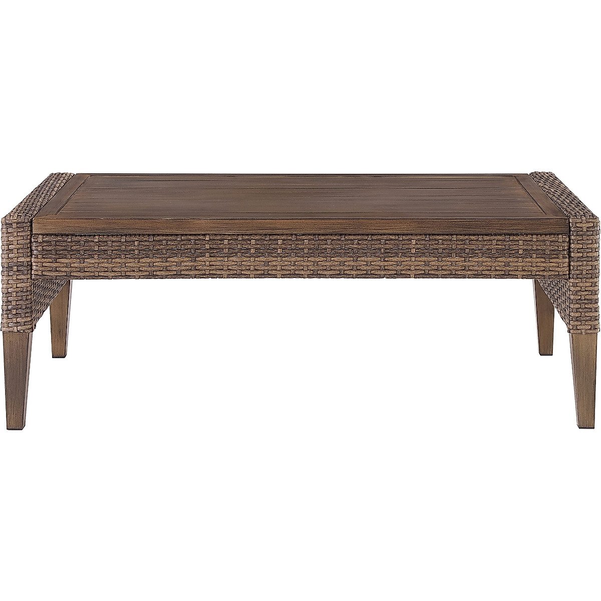 Crosley Furniture Capella Wicker Outdoor Coffee Table for Patio, Deck, Porch, Brown
