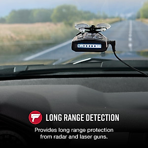 Cobra RAD 450 Laser Radar Detector: Long Range, False Alert Filter, Voice Alert & OLED Display, Black, RAD450