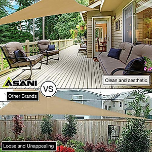 Asani Rectangle Sun Shade Sail Mounting Kit | Patio Cover, Outdoor Sunshade Canopy | Weather Resistant Metal Hardware | Covering for Deck, Garden, Porch, Backyard (Mounting Hardware)