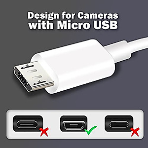 ANLINK 2 Pack 16.4ft 5M Power Extension Cable for Wyze Cam,YI Camera, Nest Cam, Blink, Netvue, Kasa Cam,USB to Micro USB Extension Charging and Data Sync Cord for Home Security Camera and More