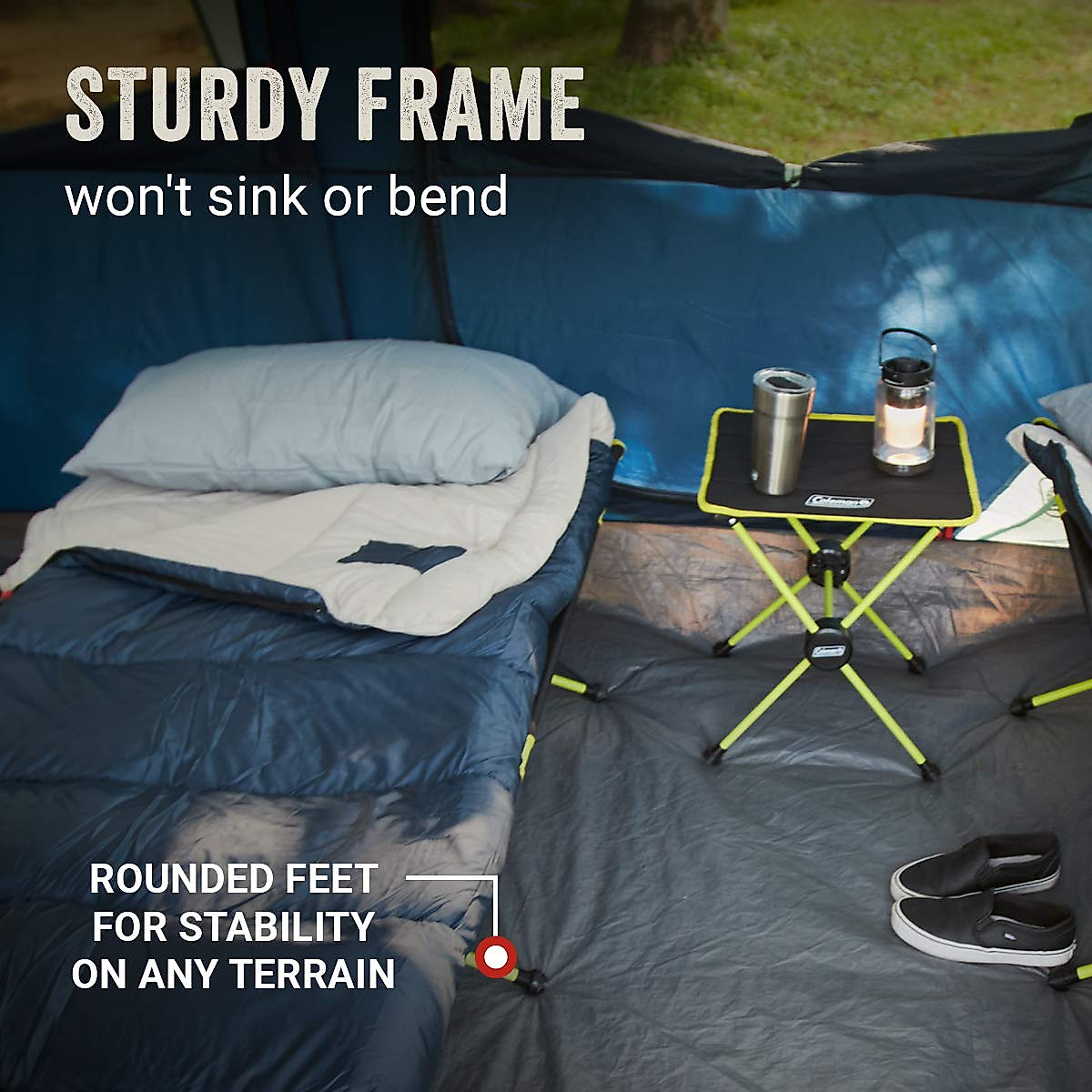 Coleman Mantis Space-Saving Outdoor Camp Furniture, Chair/Cot/Table More Storage Space Than Normal, Great for Camping, Tailgating, Backyard, & More, Carry Bag Included