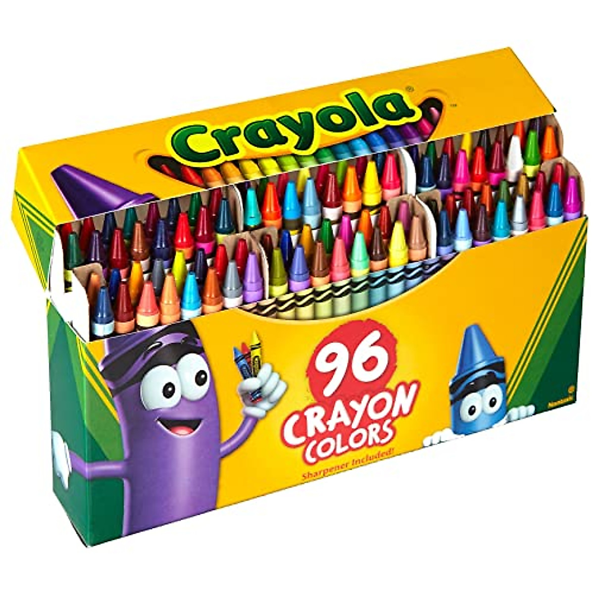 Crayola Classic Color Crayons in Flip-Top Pack with Sharpener, 96 Colors, Gift for Kids