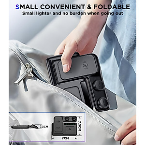 Wireless Charger for iPhone and Samsung Multiple Devices, Portable Apple Charging Station for iPhone 15/14/13/12/11/Pro/Max/Plus, for Apple Watch Charger iWatch and Galaxy Watch, for AirPods 3/2/Pro