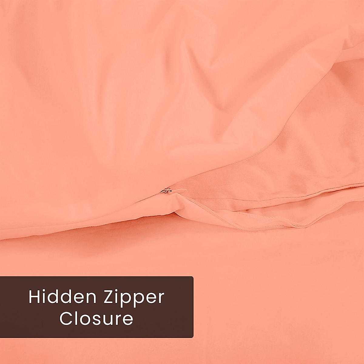 ROYALE LINENS Coral Duvet Cover King Size - 3 Piece Bedding Comforter Covers - Zipper Closure - 1 King Duvet Cover 104x90 inches and 2 Pillow Shams - No Comforter Included