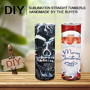 ZREGGUR 25Pack 20 oz Sublimation Blank Tumblers bulk Skinny, Stainless Steel Double Wall Insulated Straight Sublimation Cups with Lid and metal straw, Individually Box, Heat Transfer