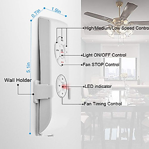 Ceiling Fan Remote Control Kit, WI-FI Smart Fan Control Timing Wireless Control with Amazon Alexa
