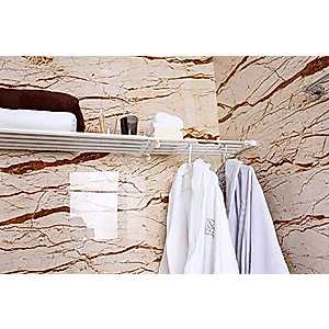 Ifever Adjustable Closet Tension Rod Shelf Expandable Organizer Divider Separator for Cabinet Wardrobe Cupboard Kitchen Bathroom (Beige, 11-15 Inch)