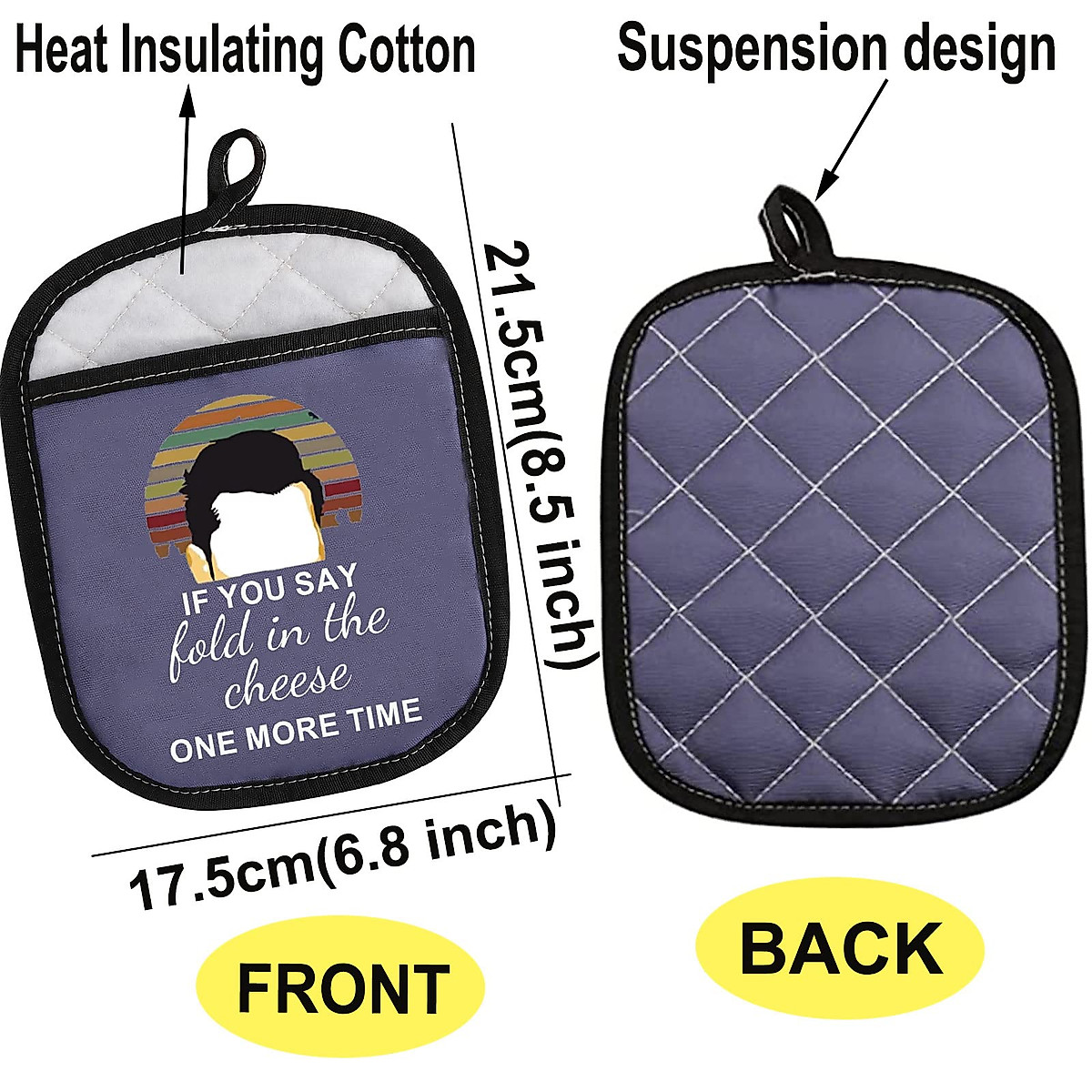 WZMPA Funny TV Show Pot Holder Comedy TV Show Fans Gift If You Say Fold in The Cheese One More Time Kitchen Glove for BBQ Baking Grilling (Fold Cheese Holder)