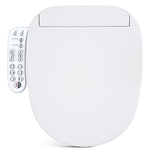 Aquonderful Round Smart Bidet Toilet Seat,Electric Smart Heated Seat with Slow Closes,Warm Water, Dryer, Vortex Wash, Rear and Front Wash,Night Light, White, 208D (Round)