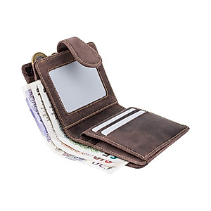 Visconti Hunter 715 Mens Bifold Wallet with Zippered Coin Purse in Oil Leather (Brown)