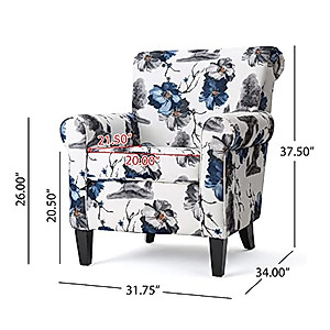 Christopher Knight Home Roseville Fabric Club Chair, Floral Print