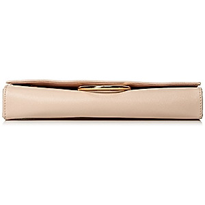 Jessica McClintock womens Nora Solid Large Envelope Clutch with Ring Closure, Nude, One Size US