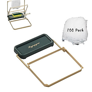 Kitchen Sink Strainer - Sink Filter Rack with 100 Pack Disposable Mesh Bags, Adjustable Sink Strainers for Kitchen Sink, Corner Food Strainer over The Sink for Kitchen Waste Vegetable Fruits (Green)