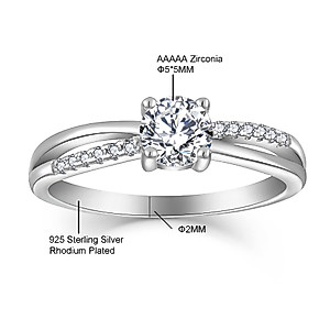 Viskyna Infinity Promise Ring for Her 925 Sterling Silver Engagement Ring Wedding Eternity Anniversary Statement Ring for Women Size 6