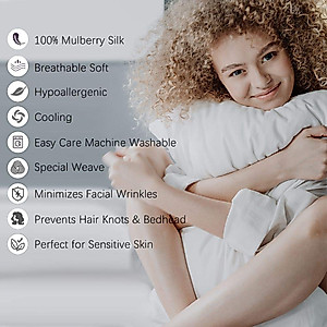 Victivic 100% Silk Pillow Cases 2 Pack, Mulberry Silk Pillowcase for Hair and Skin with Hidden Zipper, Soft Breathable Smooth Cooling Silk Pillowcase for Sleeping Women (Purple, Standard)