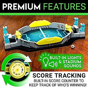 Franklin Sports Mini Tabletop Soccer Shootout Game - Arcade Style Soccer Table Game for All Ages- Electronic LED Scoreboard and Sounds