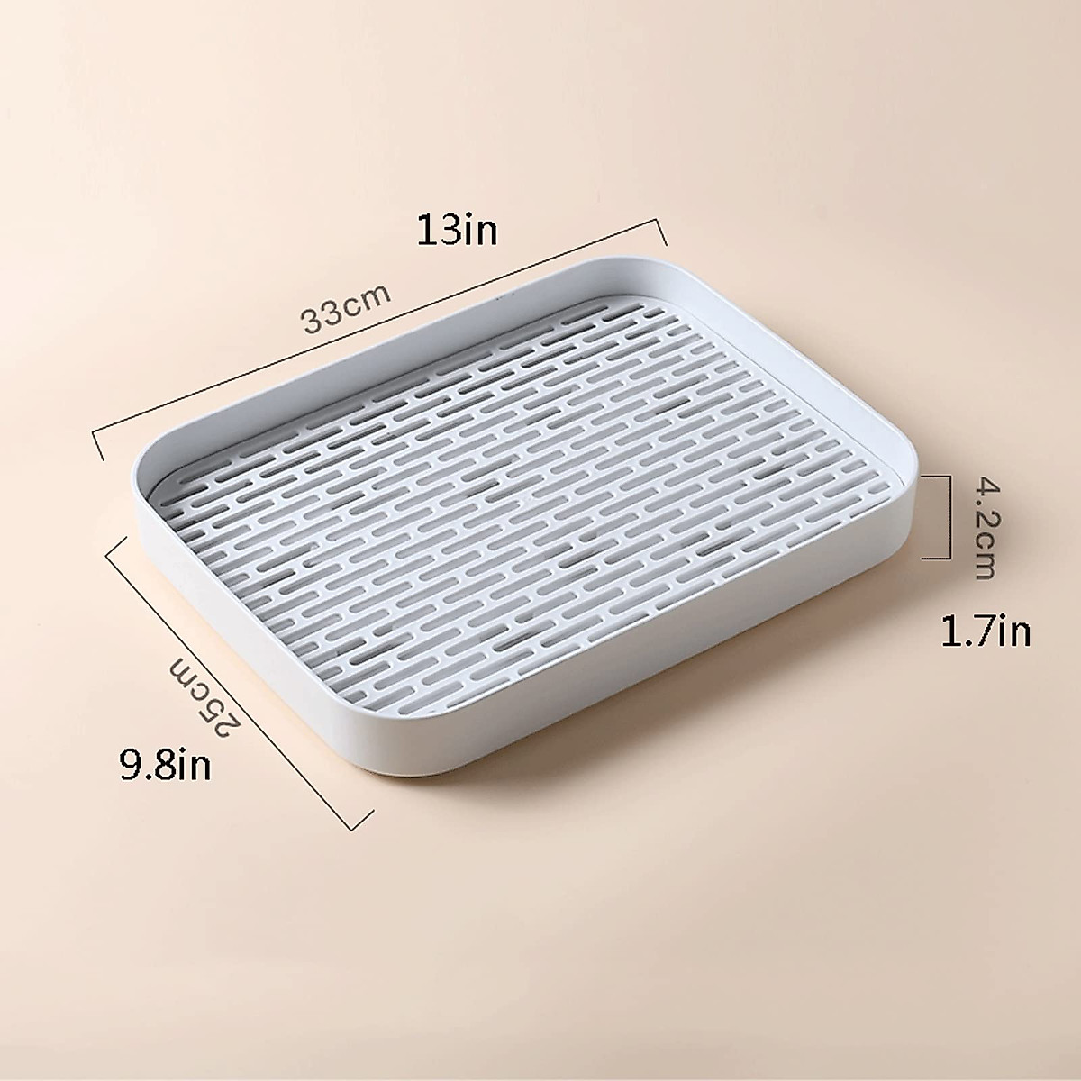 DEPILA Serving Tray Tray Drain Tray Square Tray Multi-Purpose Tray Household Double-Layer Water Tray White Serving Trays for Eating Service Tray (Size : 1)