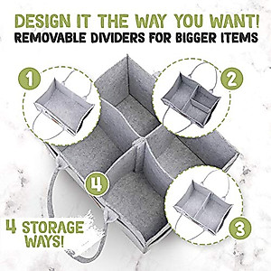 KeaBabies Pregnancy Belly Support Belt and Storage Caddy Bundle - Pregnancy Back Brace - Large Diaper Caddy Organizer