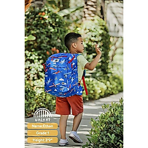 uninni Airplane Kids Backpack Set for Age 5+, with Insulated Lunch Bag and Cute Pencil Case, Lightweight, School and Travel Storage Organizers for Boys and Girls