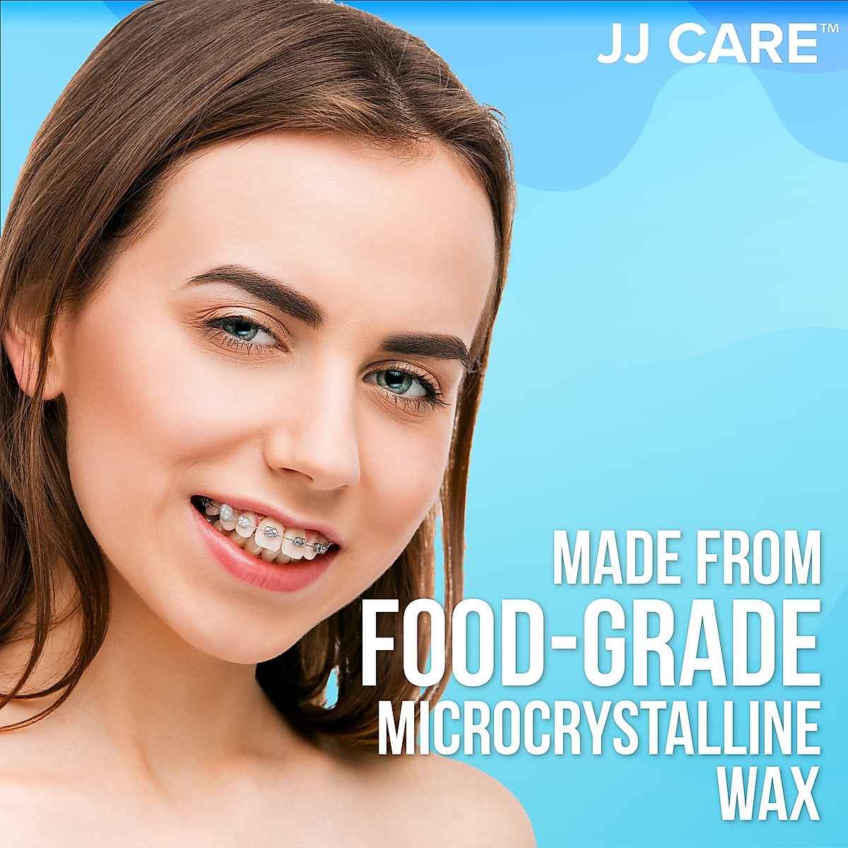 JJ CARE Orthodontic Wax (Pack of 6), Braces Wax, Dental Wax, Wax for Braces, Dental Wax Braces, Ortho Wax Comes with Applicator for Orthodontic Wax & 2 pcs. Interdental Brush