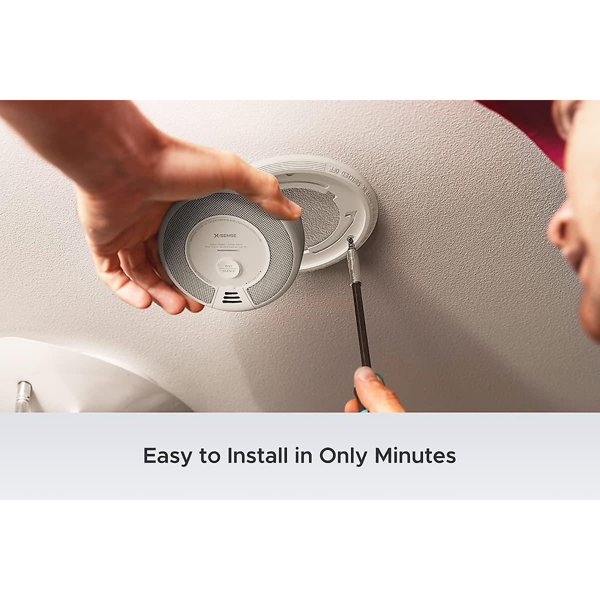 X-Sense Wireless Interconnected Combination Smoke and Carbon Monoxide Detector, 10-Year Battery Powered Fire and CO Alarm, SC06-W, Pack of 1