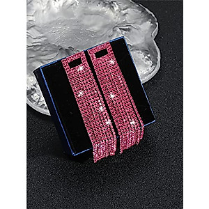 Supra Diamanto Long Tassel Dangle Drop Earrings for Women Girls, Fashion Punk Earrings Iron Alloy Hypoallergenic Earrings for Birthday Party Christmas Jewelry Gift (KE011RO)