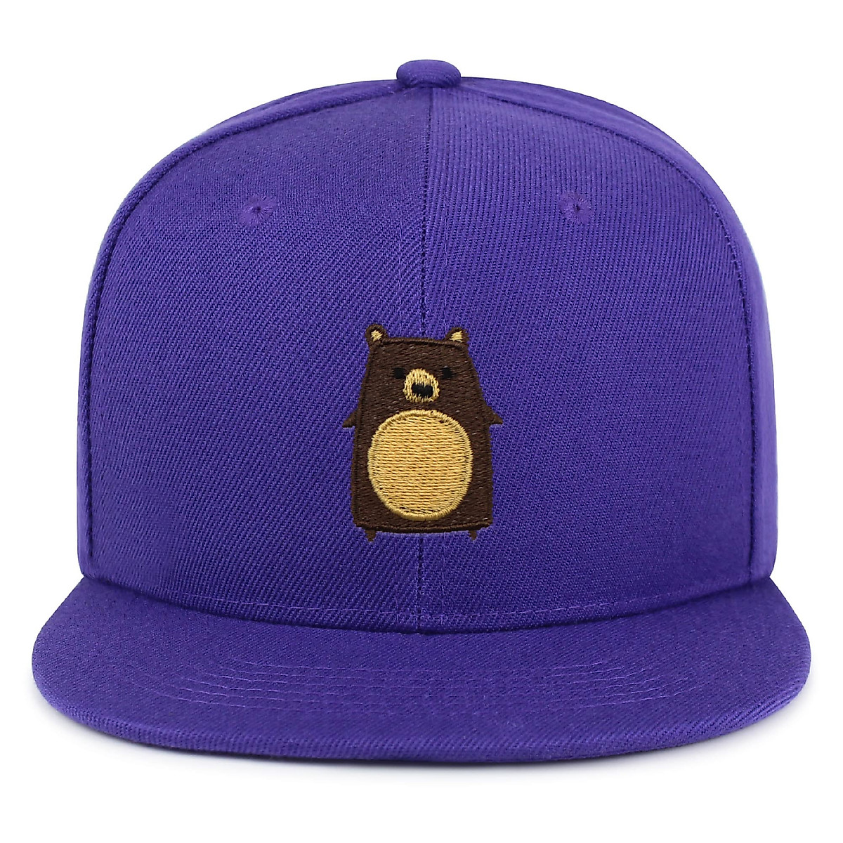 Bear Hip-Hop Snapback Hat Embroidered Purple Baseball Cap Big Scary