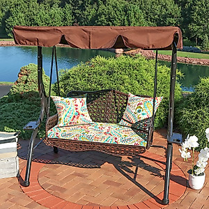 DYTXIII Patio Outdoor Cushion Cover Slip Cover W45 x D18 x H3 Inch with Zipper for Bench Loveseat Furniture, UV Protection Cushion Covers Replacement Covers 1 Pack, Pretty Paisley(Covers ONLY)