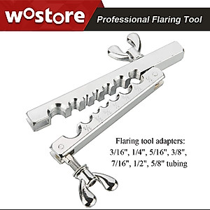 Wostore Flaring Tool Set Tubing Pipe 7 Dies of 3/16-5/8 Inch kit in HVAC for plumbing Copper