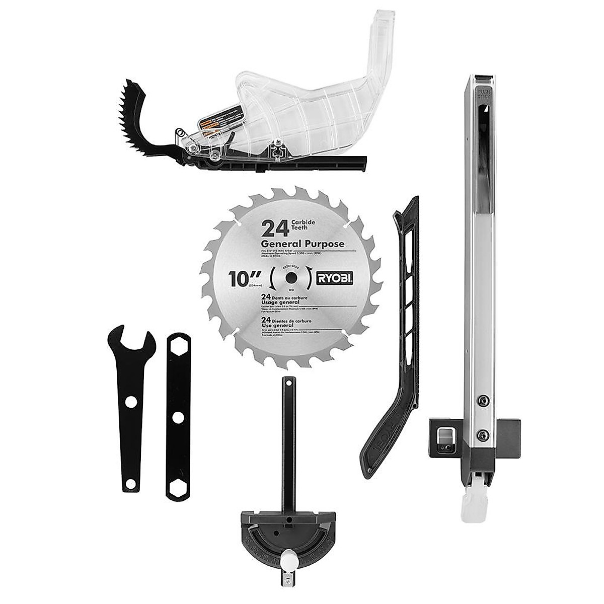 Ryobi 10 in. Portable Table Saw with Rolling Stand with a Powerful 15 Amp Motor and Onboard Storage, Ideal for Woodworking, Home Repair and Renovation Projects