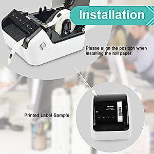 NineLeaf 2 Roll (300 Labels per Roll) Die-Cut File Folder Labels with Cartridge Compatible for Brother DK-1203 DK1203 17mm x 87mm (2/3" x 3-7/16") White Address Paper Label use in QL Label Printers