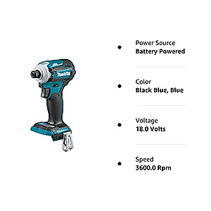 Makita XDT16Z 18V LXT Lithium-Ion Brushless Cordless Quick-Shift Mode 4-Speed Impact Driver, Tool Only (Renewed)
