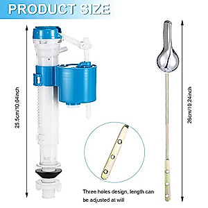 Hortsun 3 Pieces Water Tank Replacement Kit Include Toilet Flush Lever Handle Universal Toilet Handle Replacement Toilet Flapper Replacement for Toilet Tank