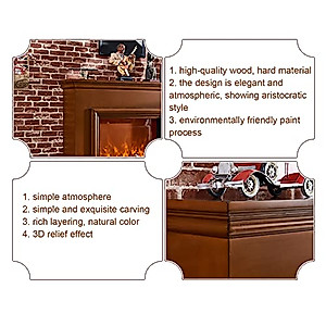 Elestric Fireplace with Mantel TV Stand Freestanding Fireplace Heater with Realistic & Adjustable Flames Entertainment Center Rustic Console Table Great for Living Room